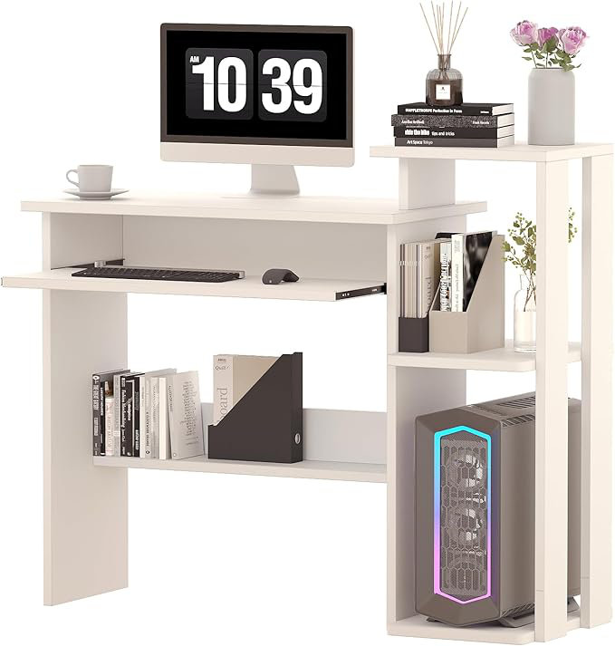 Ebern Designs Small Computer Desk,Small Home Laptop Notebook Computer Desk,Retro | Wayfair